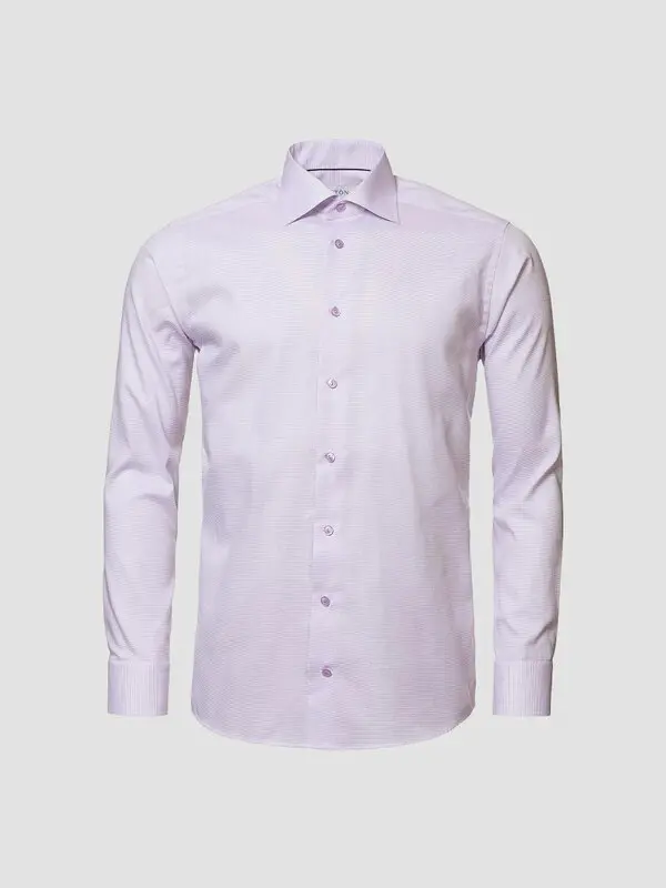 Eton Contemporary-fit Textured Solid Shirt - Purple