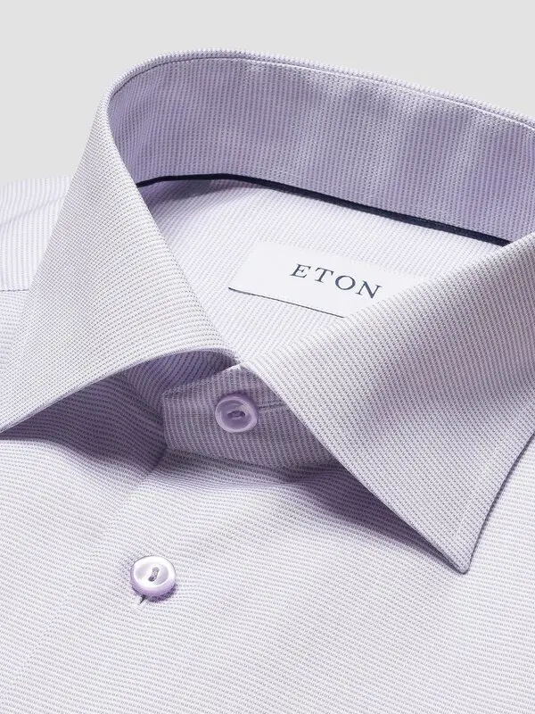 Eton Contemporary-fit Textured Solid Shirt - Purple