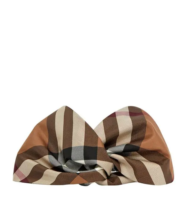 Burberryチェックカチューシャ Burberry Silk Check Headband - Brown | Editorialist