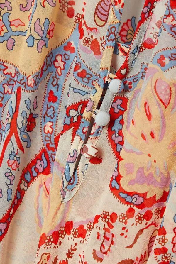 Veronica Beard Destiny Ruffled Printed Silk-chiffon Mini Dress
