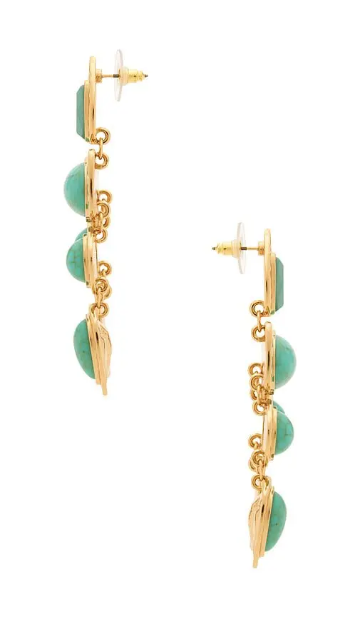 PETIT MOMENTS Multi Stone Earrings - Gold & Turquoise