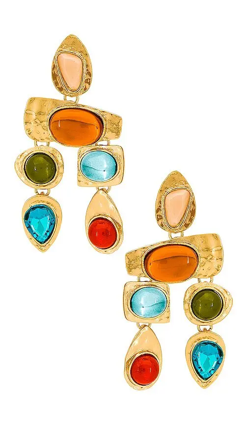 PETIT MOMENTS Multi Stone Dangle Earrings - Sunset