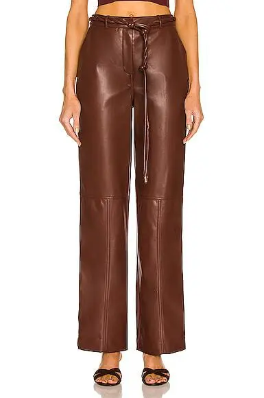 Simkhai Dasha Vegan Leather Pant In Burgundy