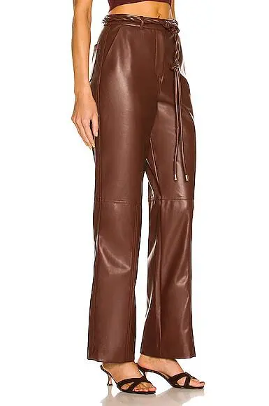 Simkhai Dasha Vegan Leather Pant In Burgundy