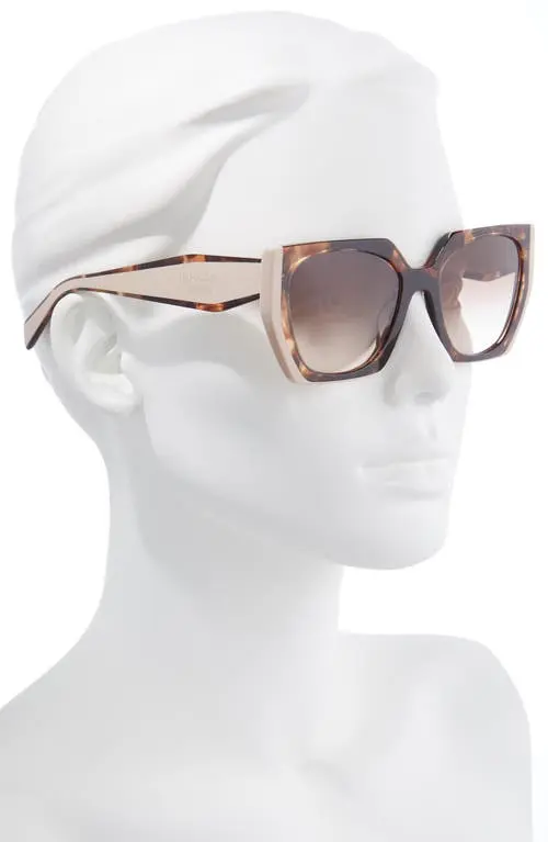 Prada 54mm Rectangle Sunglasses - Tortoise Caramel/powder/brown