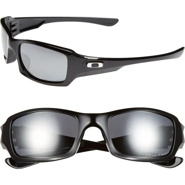 Oakley Fives Squared 54mm Polarized Sunglasses - Polished Black/black Iridium