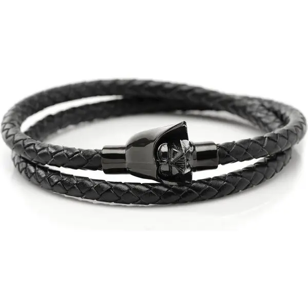 CUFFLINKS, INC. Braided Leather Bracelet - Black