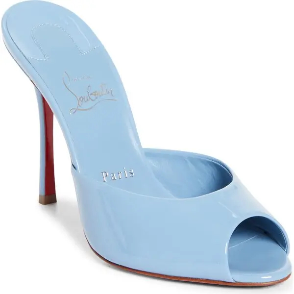 CHRISTIAN LOUBOUTIN Me Dolly Peep Toe Slide Sandal - Ceruleo