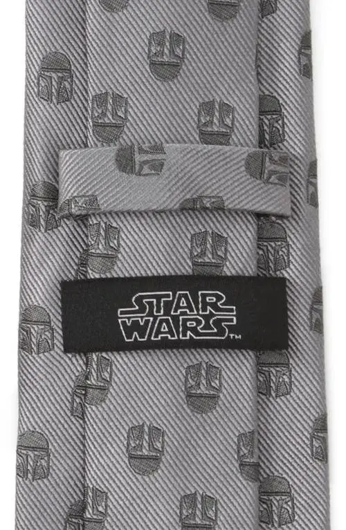 CUFFLINKS, INC. Mandalorian Helmet Silk Tie - Gray