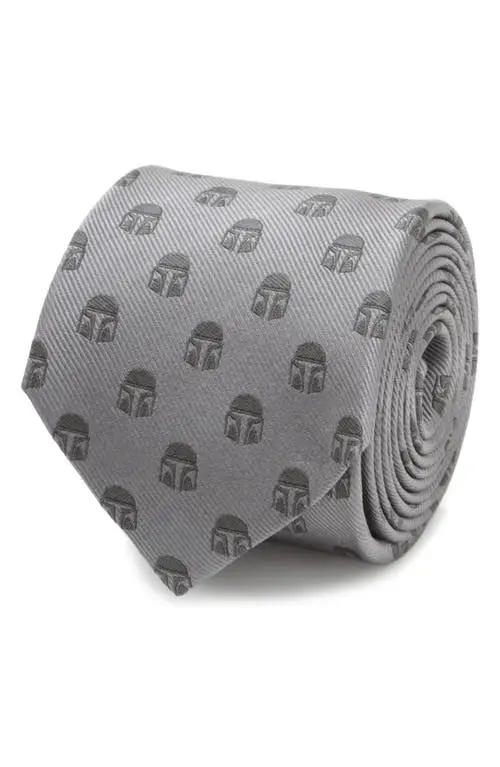 CUFFLINKS, INC. Mandalorian Helmet Silk Tie - Gray