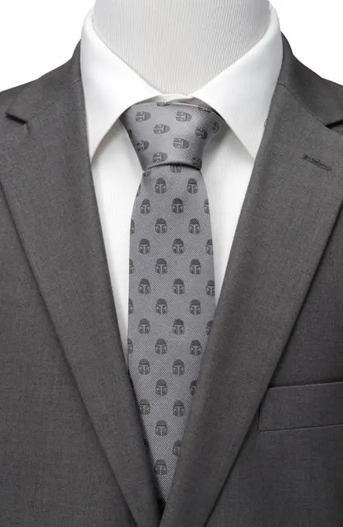 CUFFLINKS, INC. Mandalorian Helmet Silk Tie - Gray