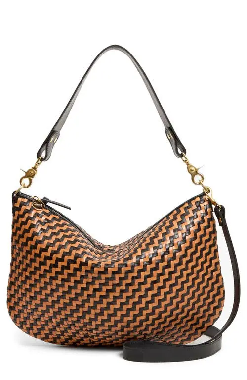 Clare V. Moyen Messenger Bag - Black/natural