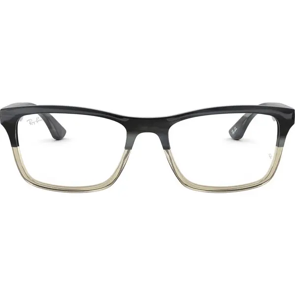 Ray-ban 49mm Rectangle Optical Glasses - Grey Gradient