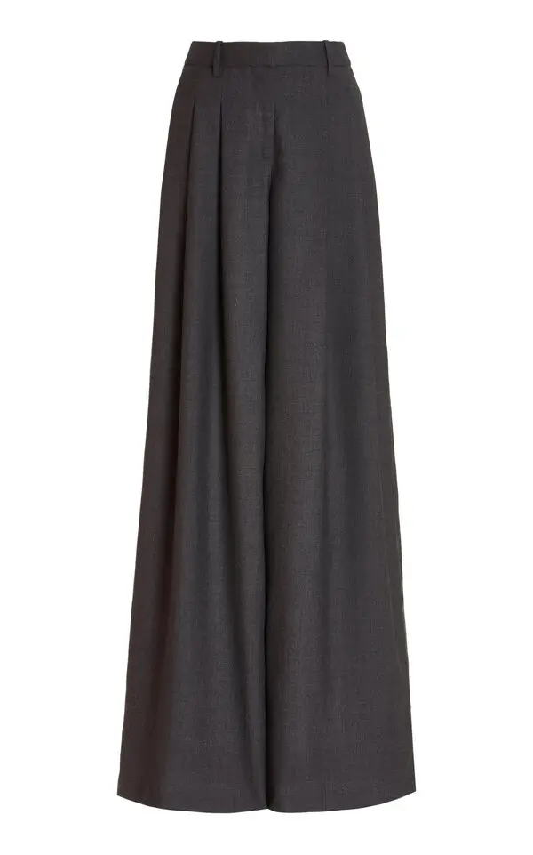 NILI LOTAN Dillion Wool Wide-leg Pants