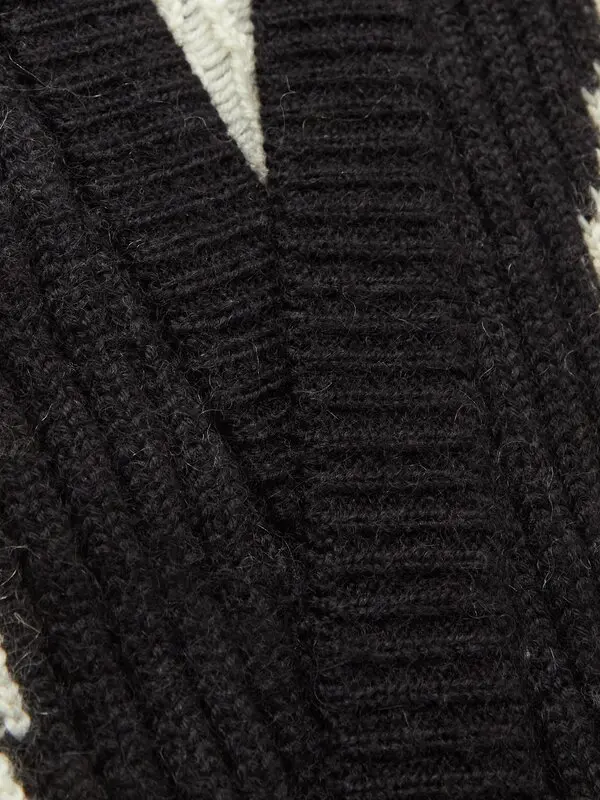 Saint Laurent Wool-blend Jacquard Hooded Cardigan
