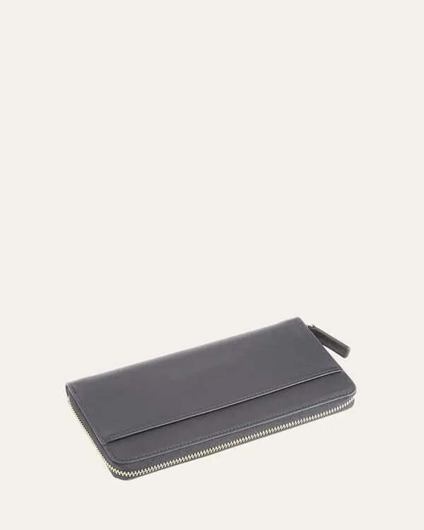 ROYCE NEW YORK Rfid Blocking Continental Wallet, Personalized - Black