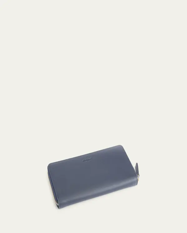 ROYCE NEW YORK Rfid Blocking Continental Wallet, Personalized - Navy Blue
