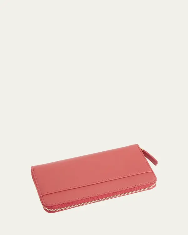 ROYCE NEW YORK Rfid Blocking Continental Wallet, Personalized - Red