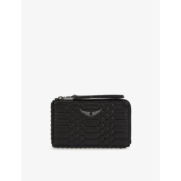 Zadig&Voltaire Logo-plaque Leather Cardholder - Noir