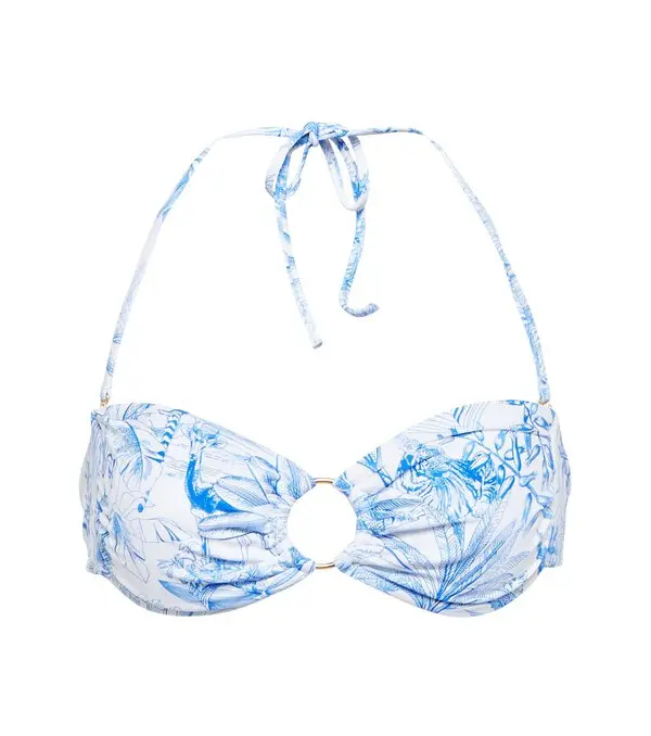 Melissa Odabash Ancona Printed Bandeau Bikini Top - White