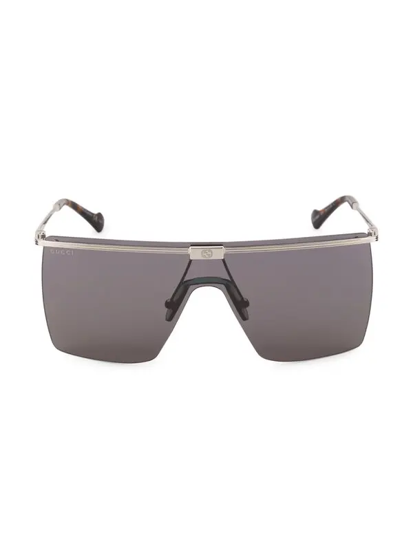 Gucci Web 99mm Shield Sunglasses - Silver