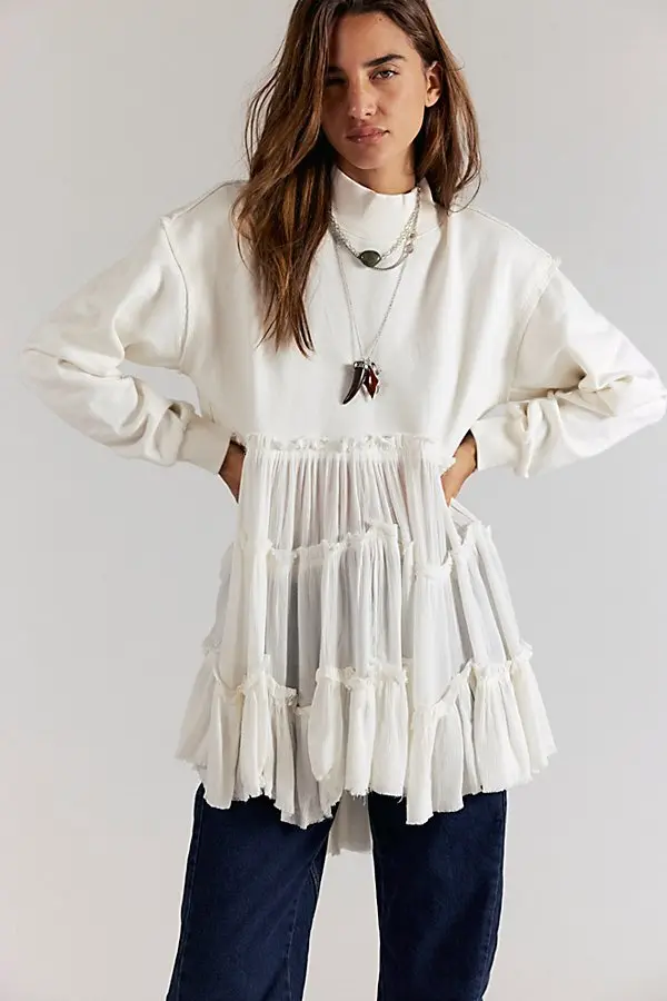 Free People We The Free Pixie Sweatshirt - Coconut Milk