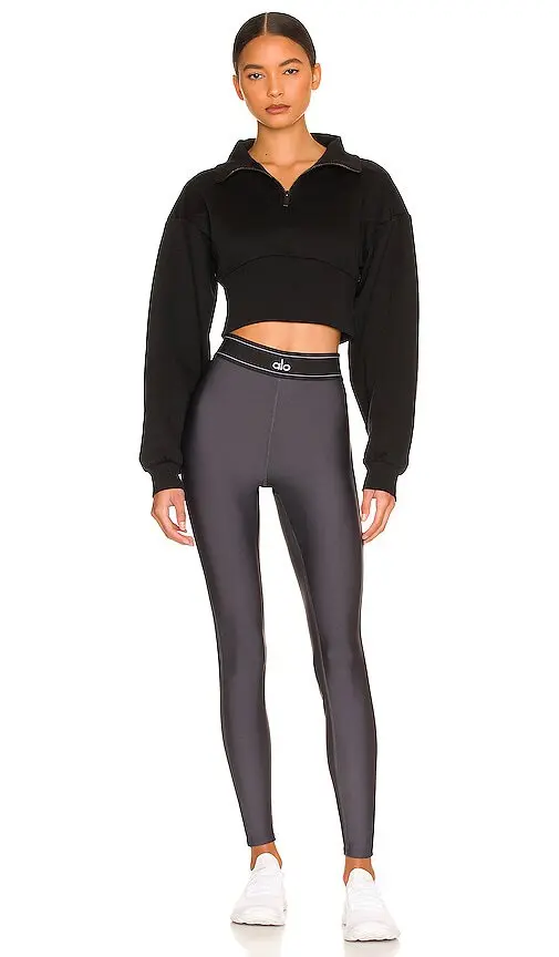 Alo Yoga Vixen Fleece 1/4 Zip - Black | Editorialist
