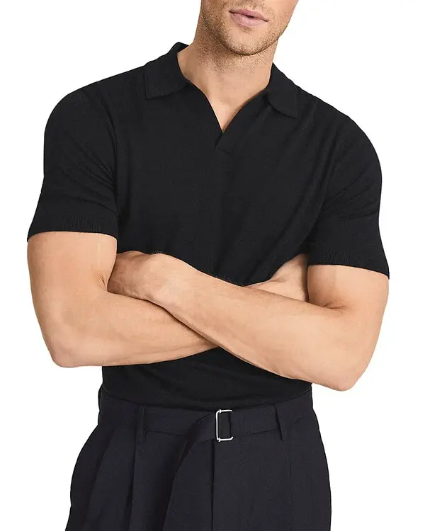 REISS Duchie Merino Polo Shirt - Navy