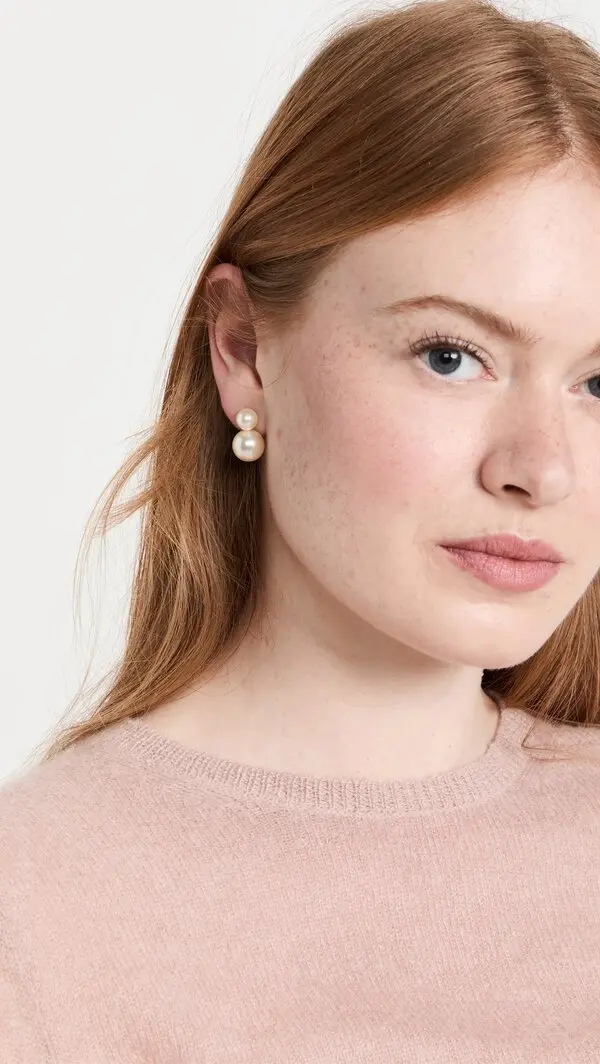 JENNIFER BEHR Iris Stud Earrings - Pearl