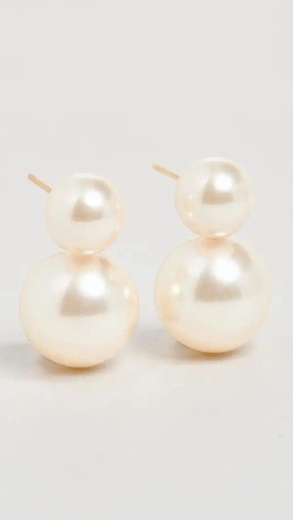 JENNIFER BEHR Iris Stud Earrings - Pearl