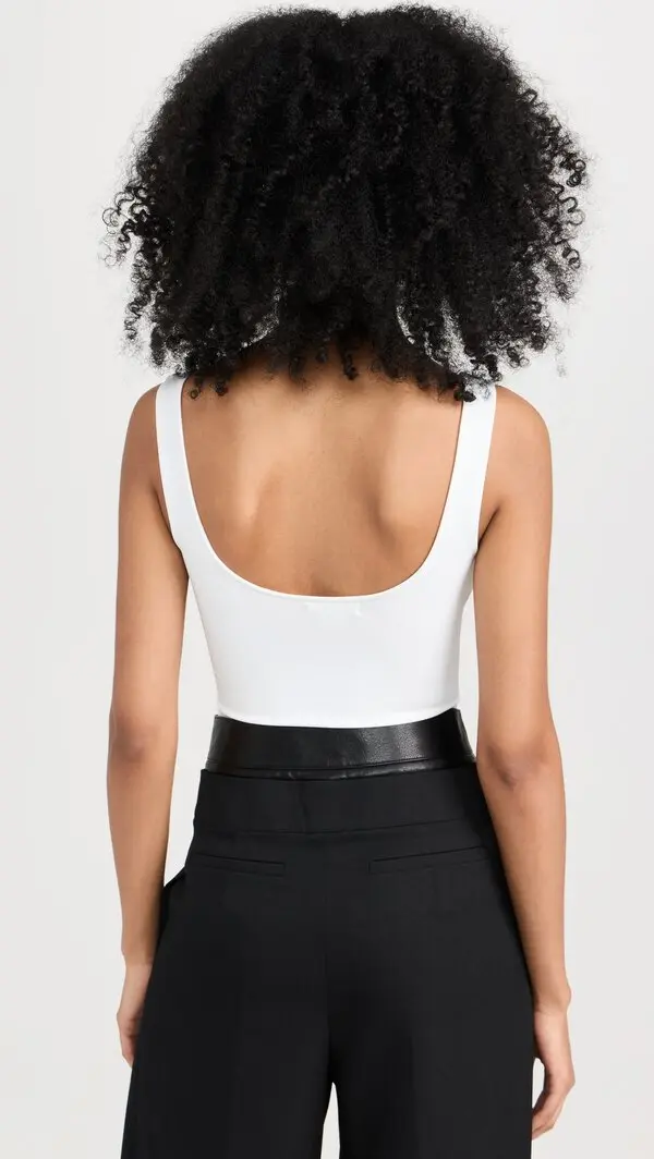 Good American Sculpting Modern Tank Thong Bodysuit - White001