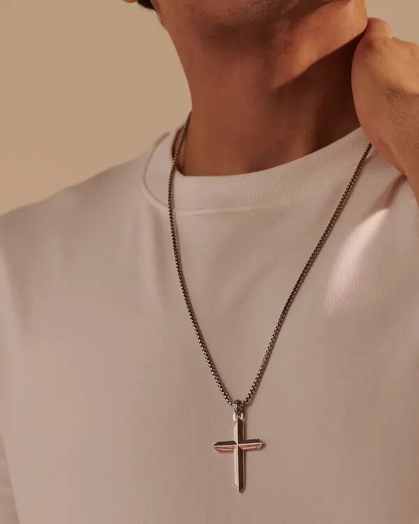 John Hardy Sterling Classic Chain Cross Pendant Necklace