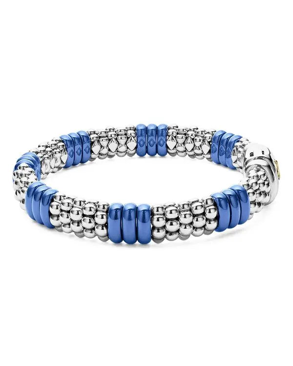 Lagos 18k Yellow Gold & Sterling Silver Ultramarine Rondelle Bracelet - Blue/silver
