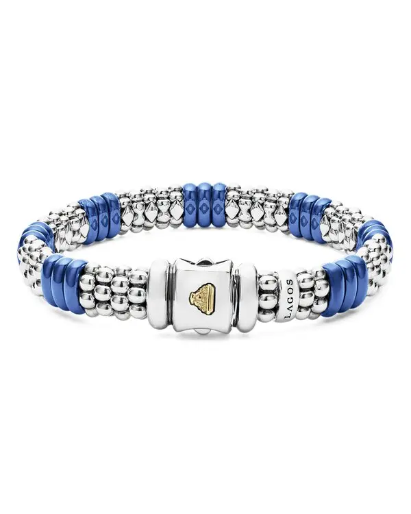 Lagos 18k Yellow Gold & Sterling Silver Ultramarine Rondelle Bracelet - Blue/silver