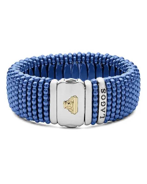 Lagos 18k Yellow Gold And Sterling Silver Ceramic Bead Bracelet