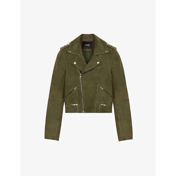 Maje Basalta Suede Biker Jacket