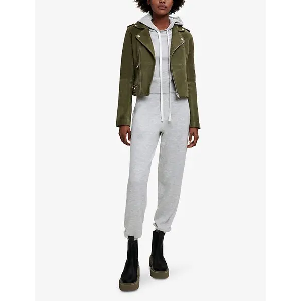 Maje Basalta Suede Biker Jacket