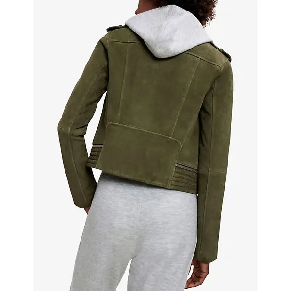 Maje Basalta Suede Biker Jacket