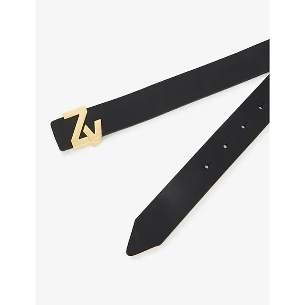 Zadig&Voltaire Logo Buckle Leather Belt