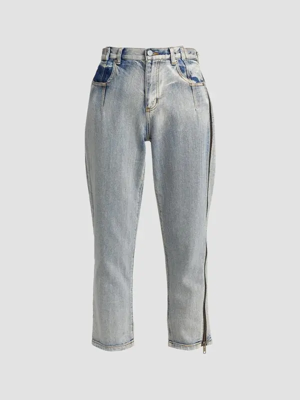 3.1 Phillip Lim High-rise Zip Detail Straight-leg Jeans - Indigo