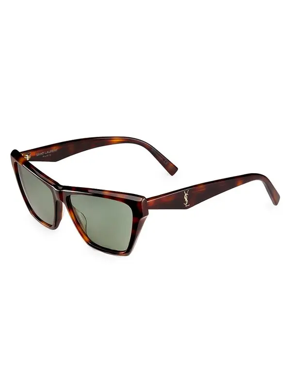 Saint Laurent New Acetate 58mm Cat-Eye Sunglasses - Havana  display picture 1