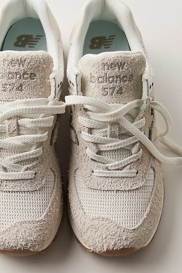 NEW BALANCE 574 Leather Sneakers - Beige
