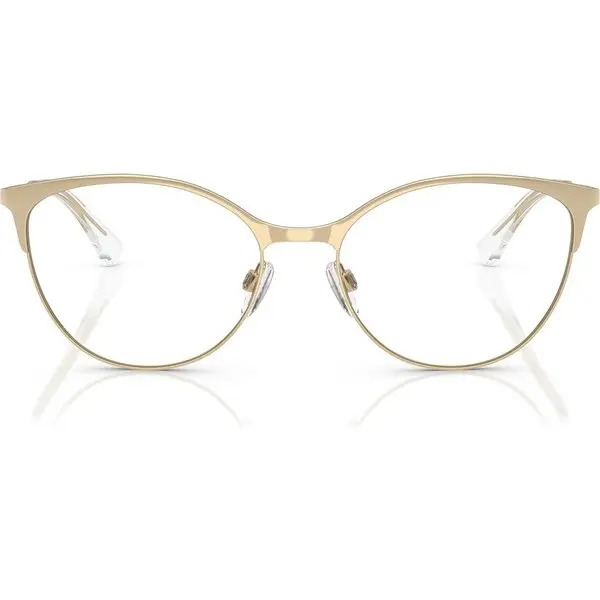 Emporio Armani 54mm Cat Eye Optical Glasses - Shiny Pale Gold/demo Lens
