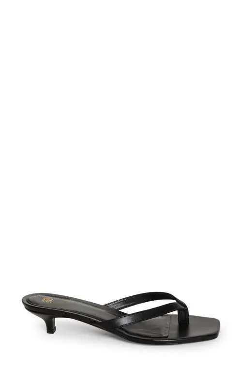 TOTEME Kitten Heel Flip Flop - Black