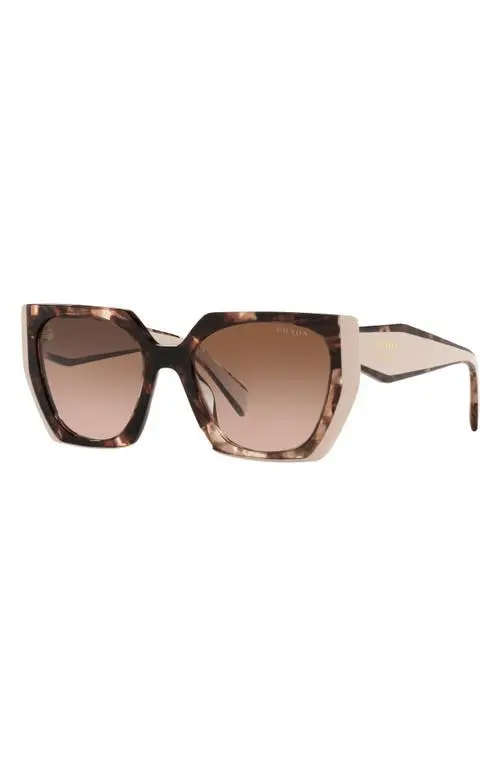 Prada 55mm Gradient Rectangular Sunglasses - Beige Tort