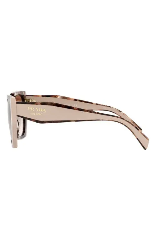 Prada 55mm Gradient Rectangular Sunglasses - Beige Tort
