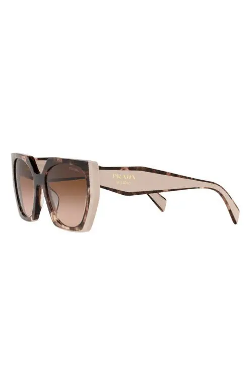 Prada 55mm Gradient Rectangular Sunglasses - Beige Tort