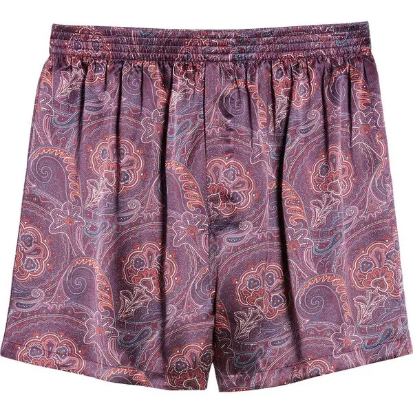 Majestic International Paisley Silk Boxers - Burgundy