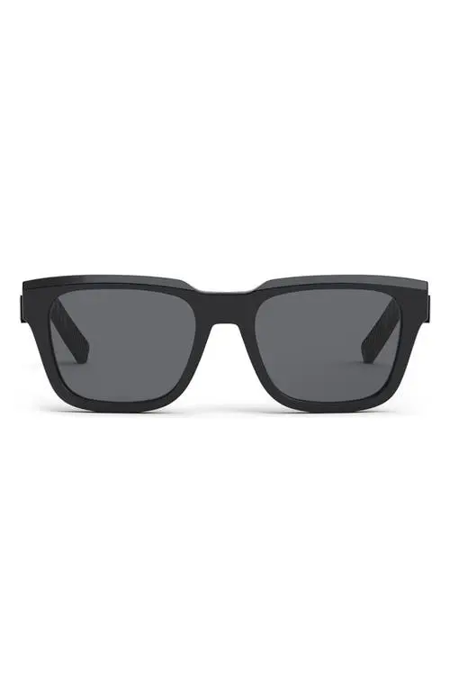 Dior B23 S1i Rectangular Sunglasses - Shiny Black / Smoke