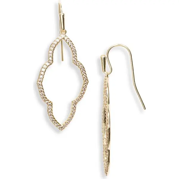 Kendra Scott Small Abbie Drop Earrings - Gold Metal